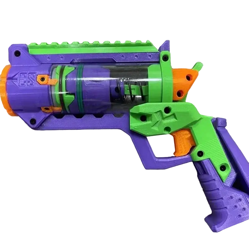 3D Printed Five-Barrel Continuous-Fire Revolver Toy Soft Bullet Gun ...
