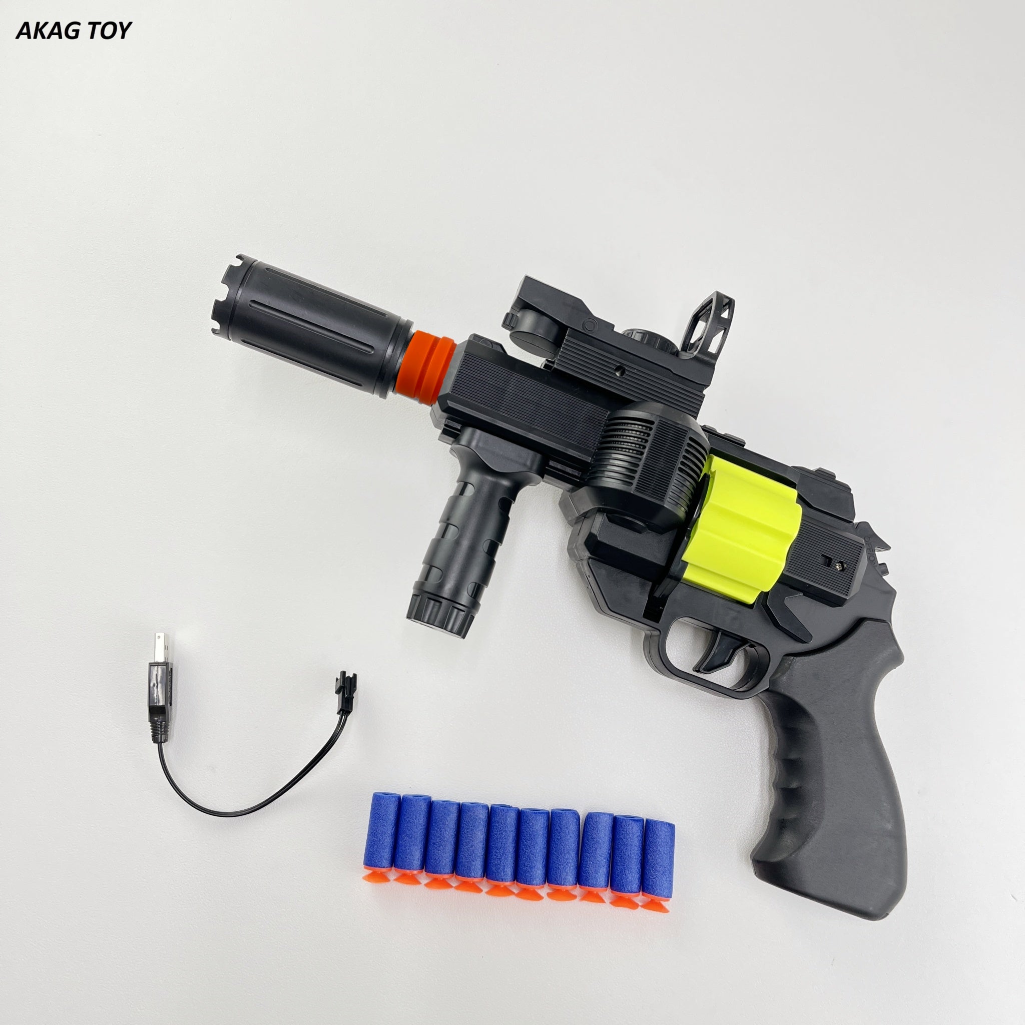 Electric Revolver High Speed Soft Bullet Toy Gun – AKAG TOY