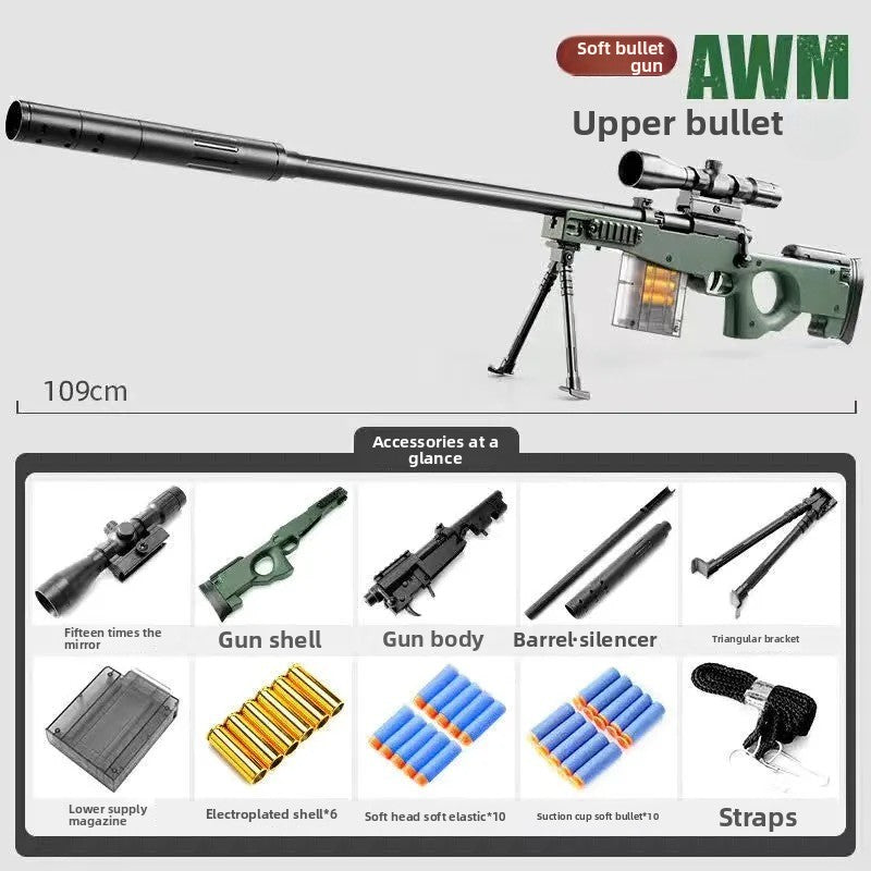 AWM Shell Ejector Soft Bullet Gun – AKAG TOY